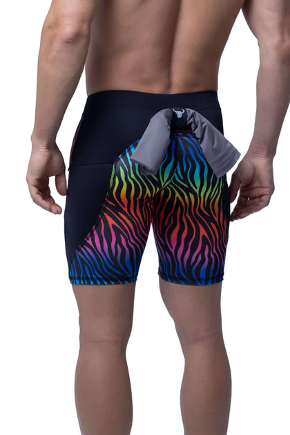 Rainbow Tiger Print Biker Shorts - Vibrant & Comfy | Matador
