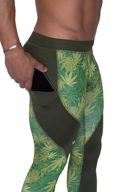 Men's Compression Pants - Weed Print | Matador Meggings
